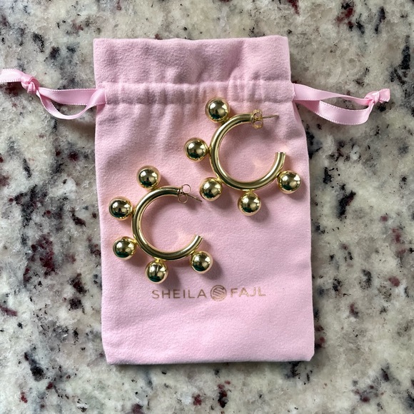 Sheila Fajl | Jewelry | Sheila Fajl Shiny Gold Augusta Hoop Earrings ...